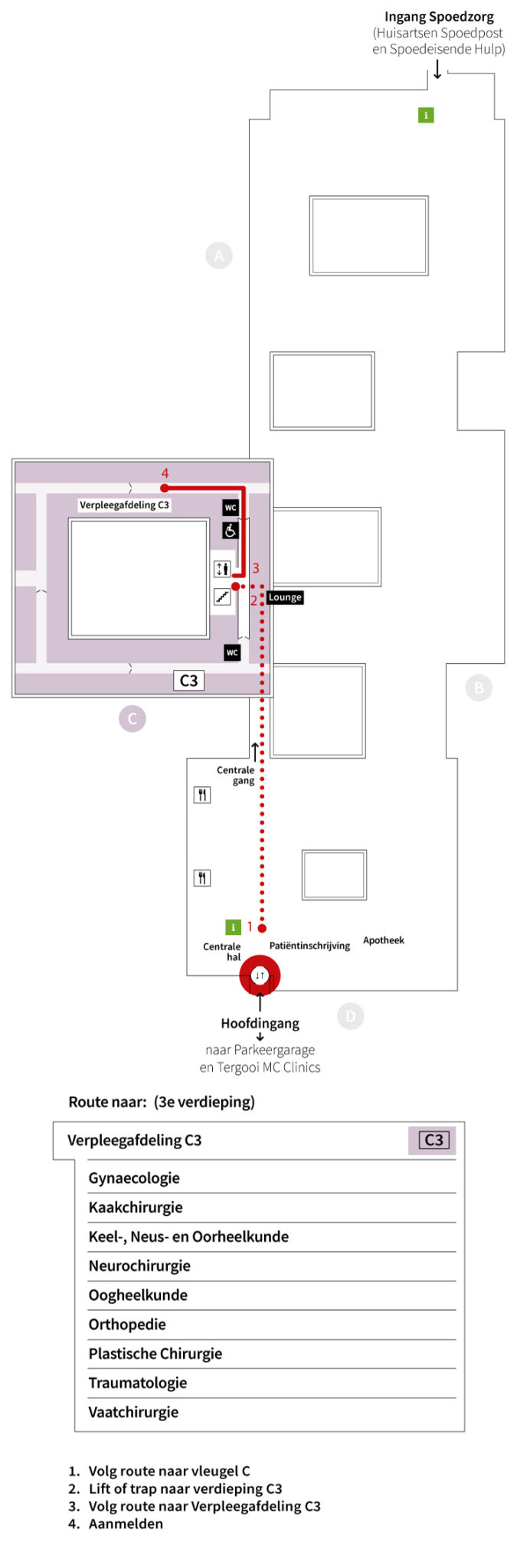 Plattegrond C3 Verpleegafdeling - Tergooi MC