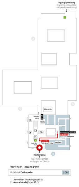 Plattegrond D0·3 Polikliniek Orthopedie - Tergooi MC